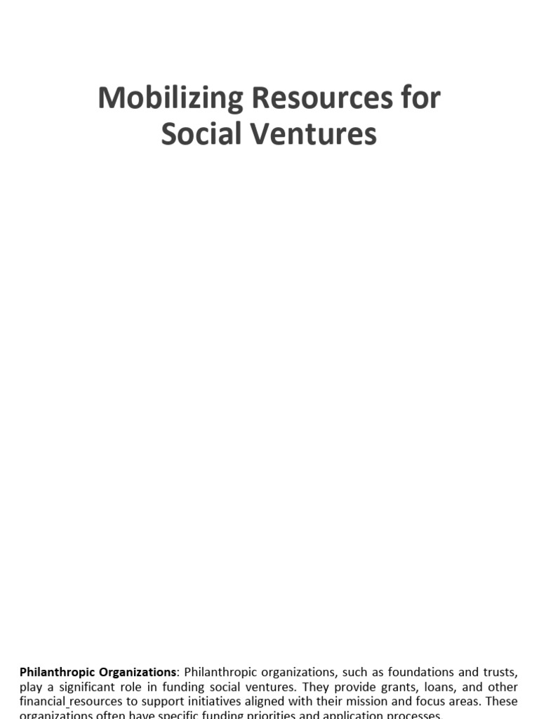 Funding Strategies for Social Ventures | PDF | Sustainability ...