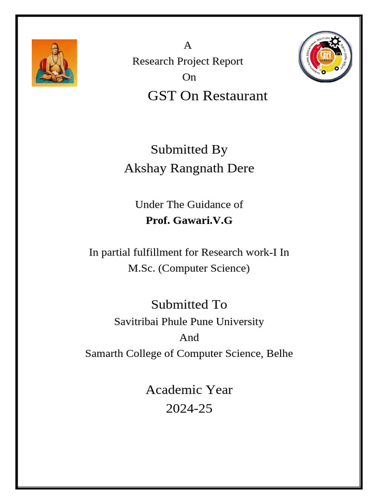 Research Work Sy Msc. CS Project Format 2024-25 | PDF | Methodology ...