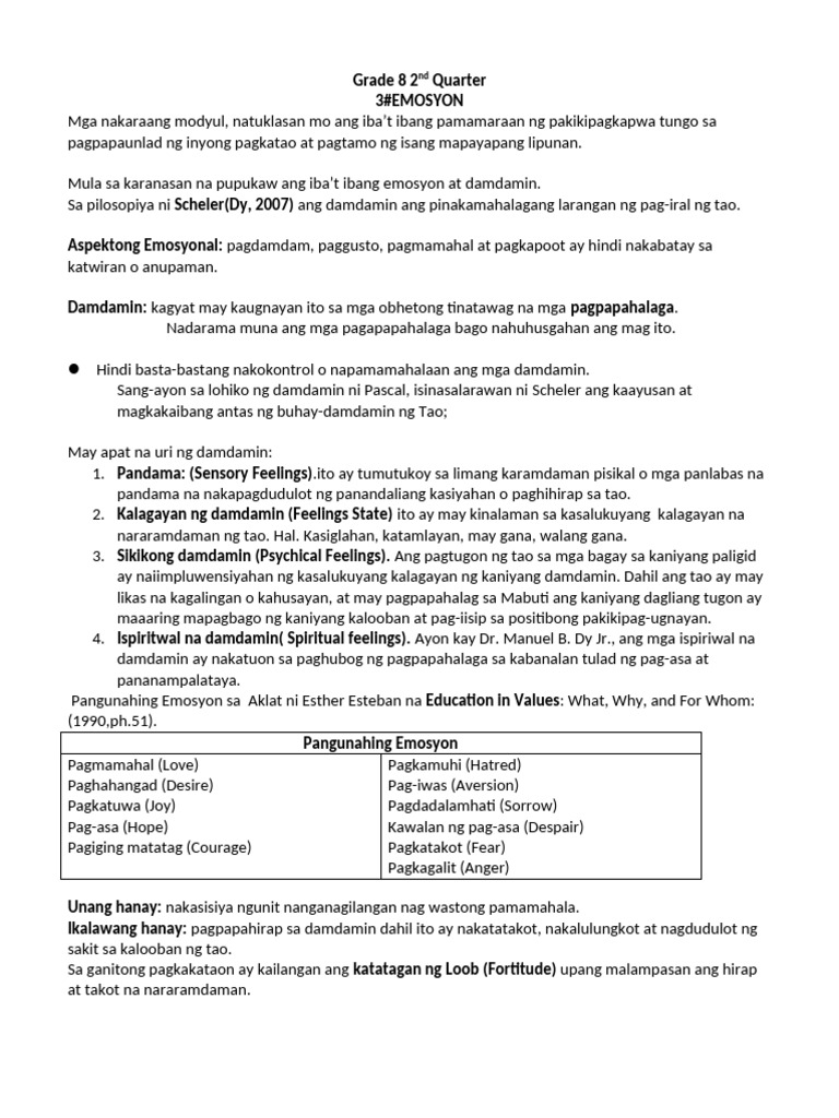 EMOSYON Outline | PDF