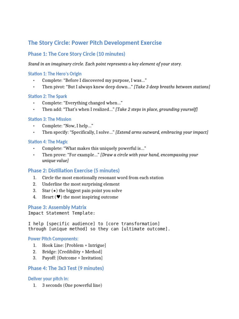 Elevator Pitch Exercise | PDF | Career & Growth | Games & Activities