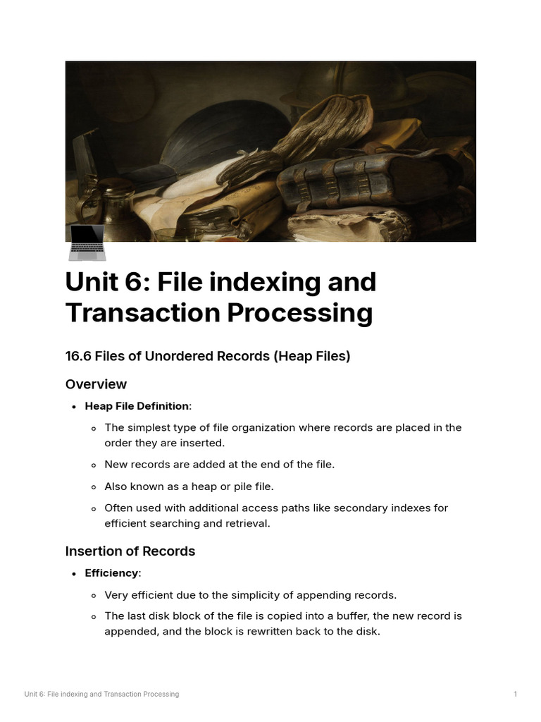 Unit 6 File Indexing and Transaction Processing | PDF | Database Transaction | Database Index