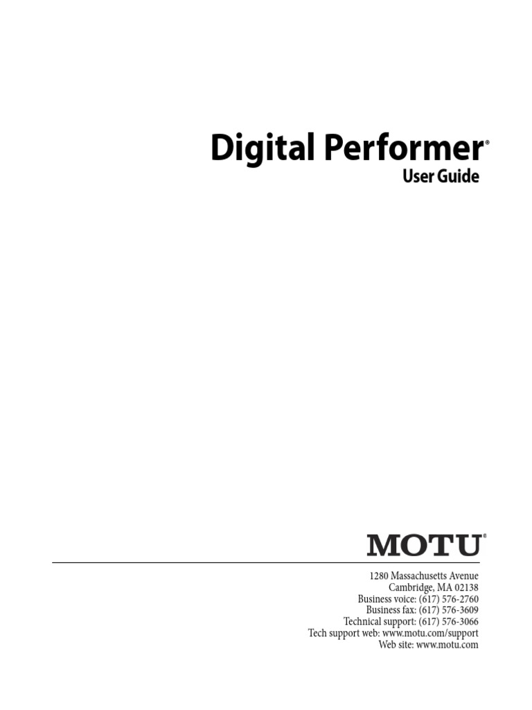 Digital Performer User Guide | PDF | Computer File | Window (Computing)
