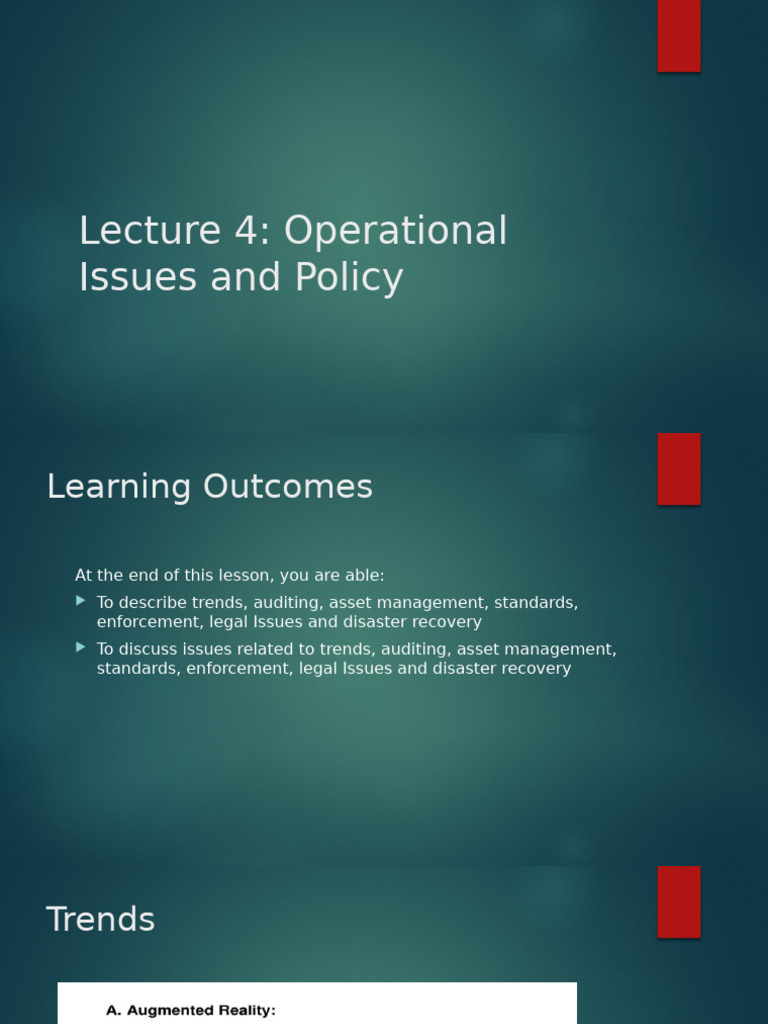 Lecture 4 - Operational Issues and Policy | PDF | Computer Network ...
