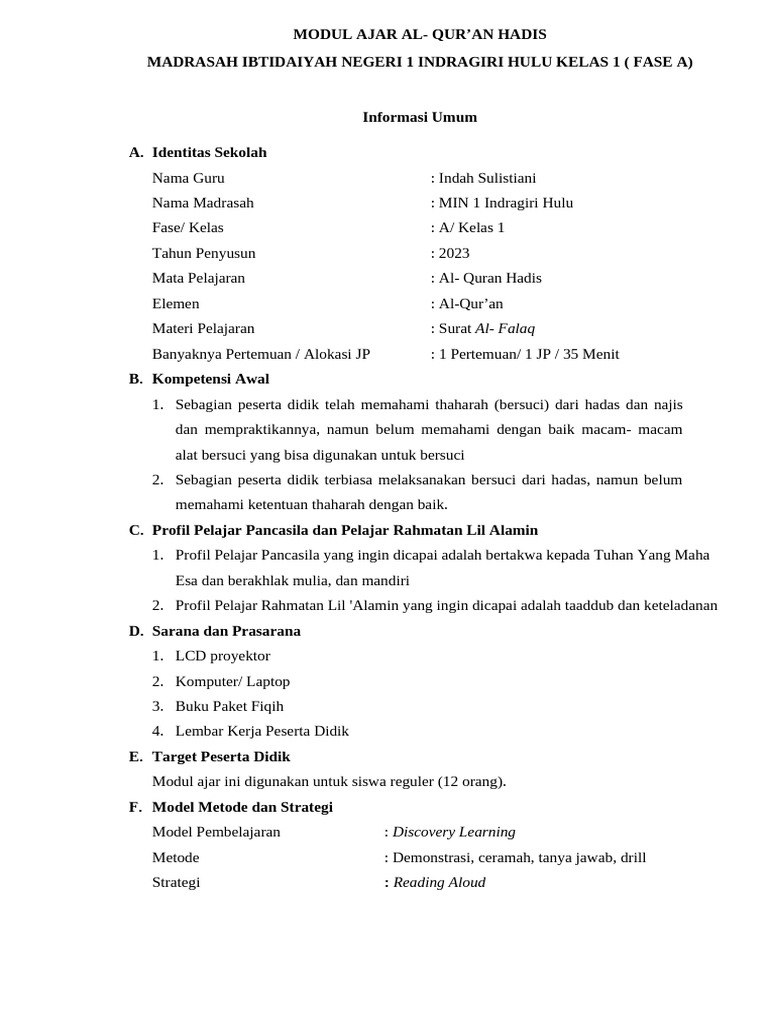 Modul Ajar Fiqh 2 | PDF