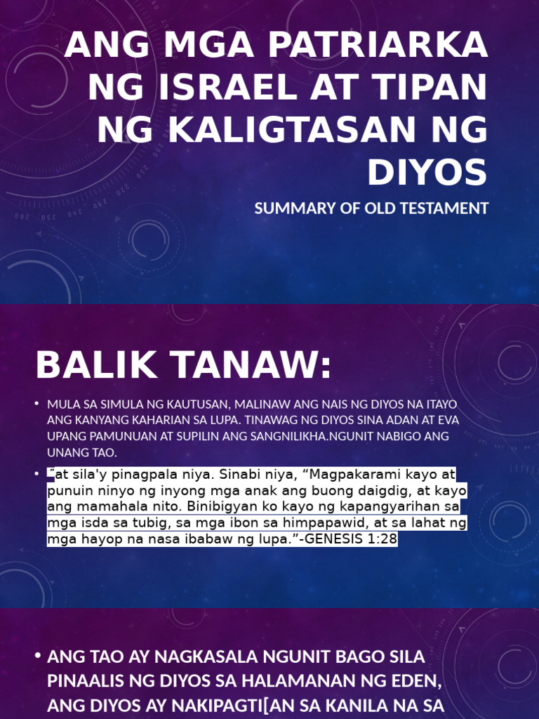 Ang Mga Patriarka NG Israel at Tipan NG | PDF