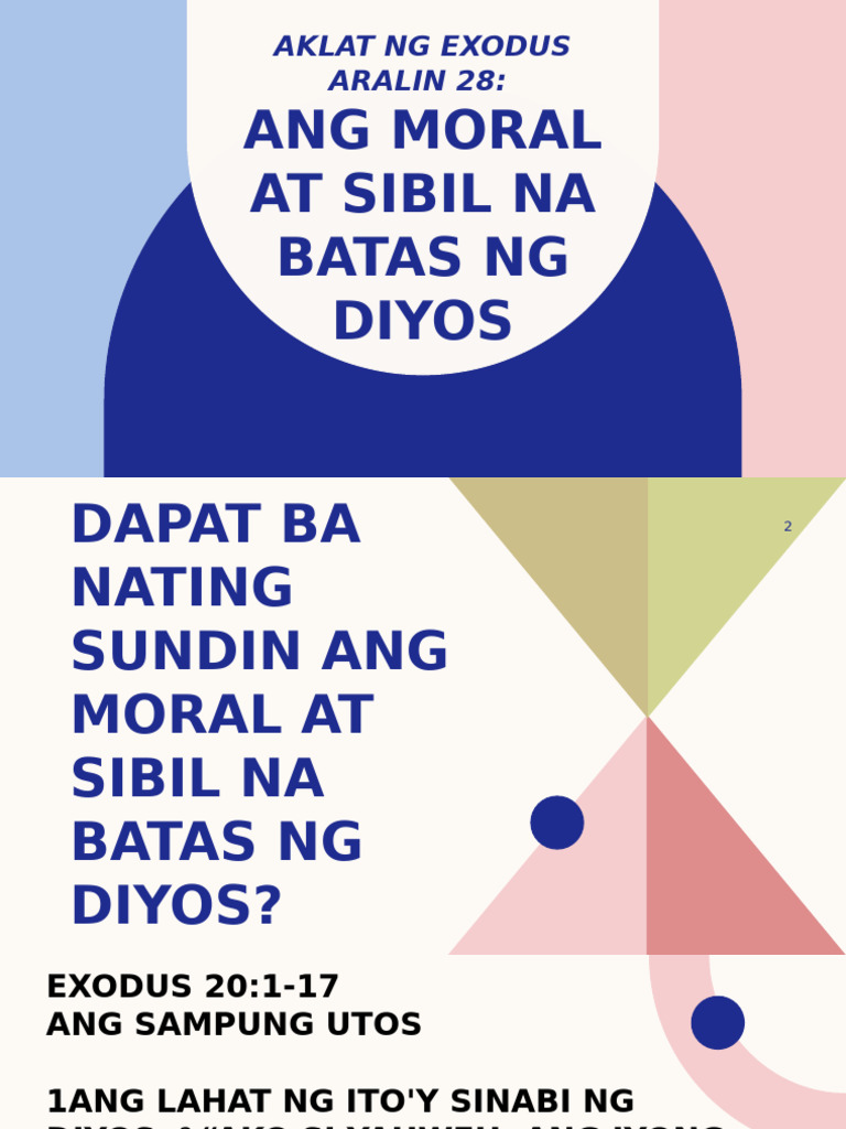 Ang Moral at Sibil Na Batas NG Diyos | PDF
