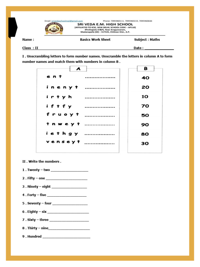 Basics W S 2 2nd Maths Pdf