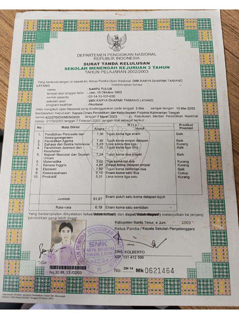 Gambar WhatsApp Transkrip Nilai Ijazah | PDF