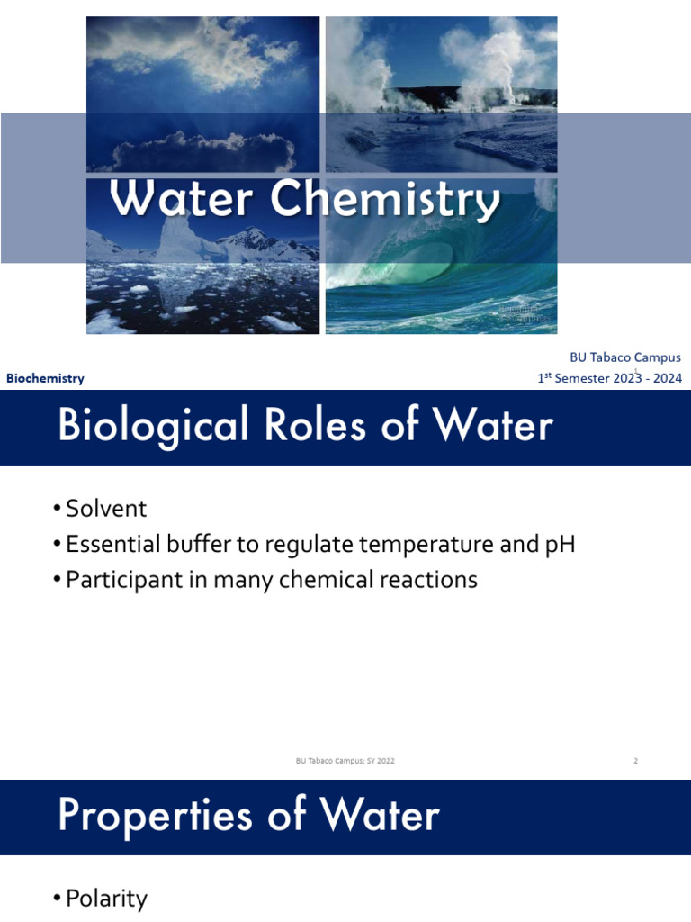 Water Chemistry | PDF | Solvation | Water