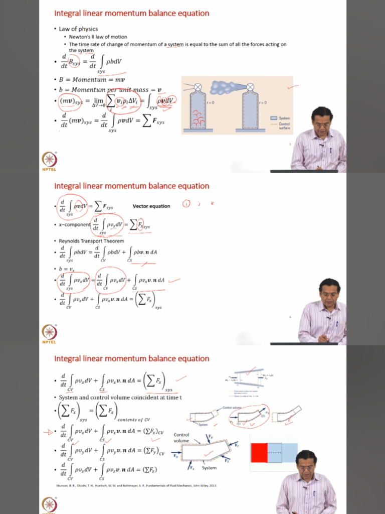 Integral and Differential Momentum Balance | PDF | Force | Momentum