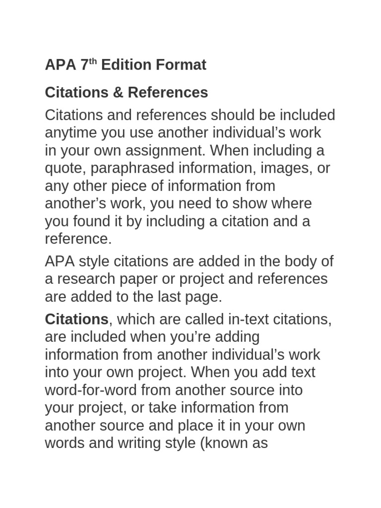 Citations and References With APA Format | PDF | Apa Style | Citation