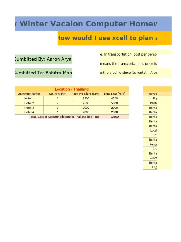 Winter Vacation Computer Homework 2 | PDF