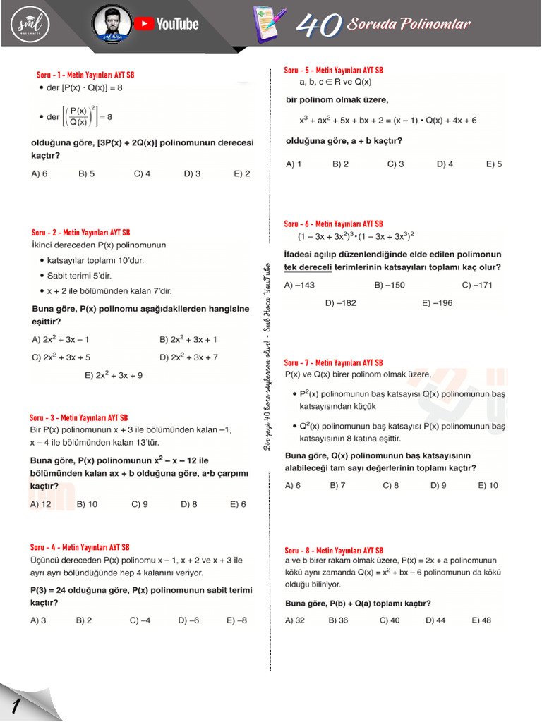 Poli̇nomlar Hazir | PDF