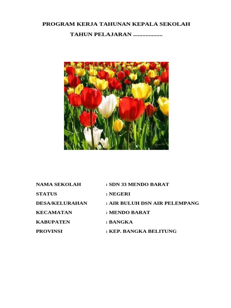 Cover Program Kerja Tahunan Kepala Sekolah | PDF | Olahraga & Rekreasi ...