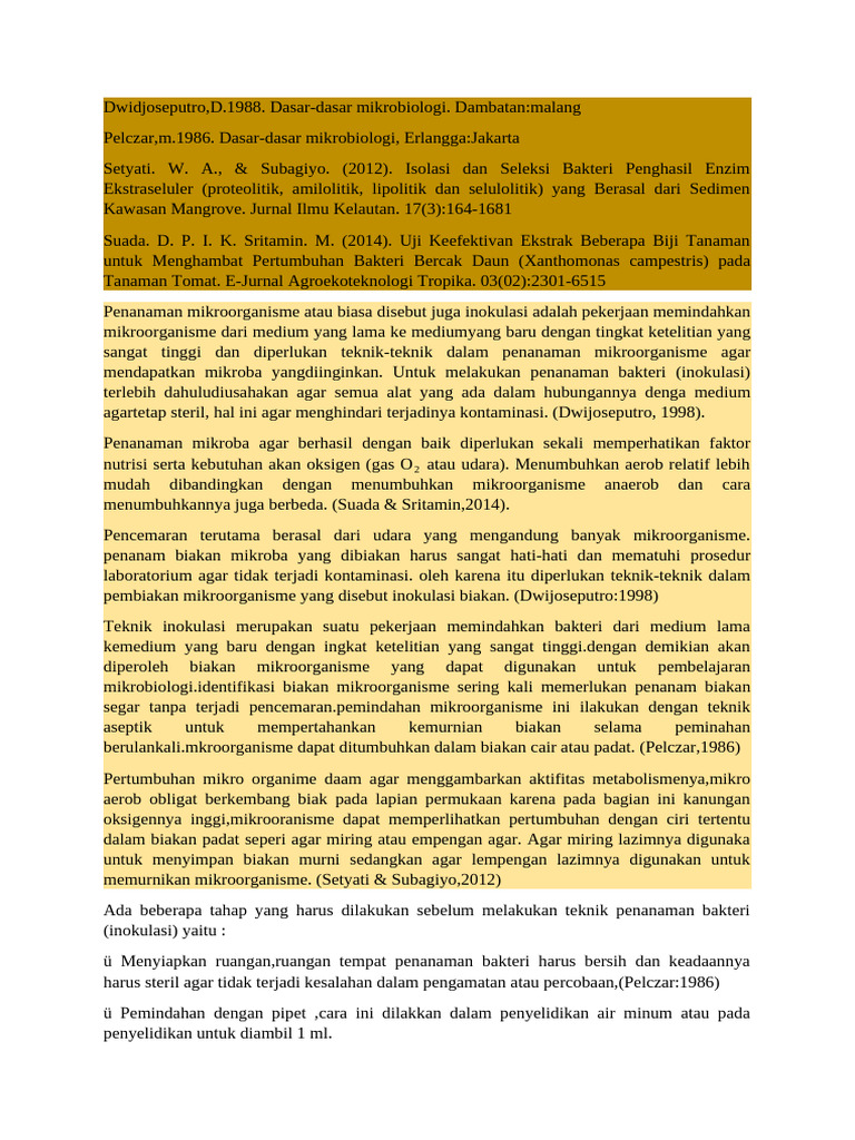 Landasan Teori Penanaman Biakan | PDF | Sains & Matematika