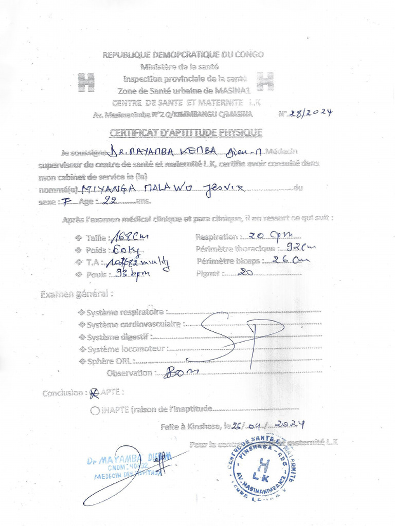 Certificat D'aptitutde Physique | PDF