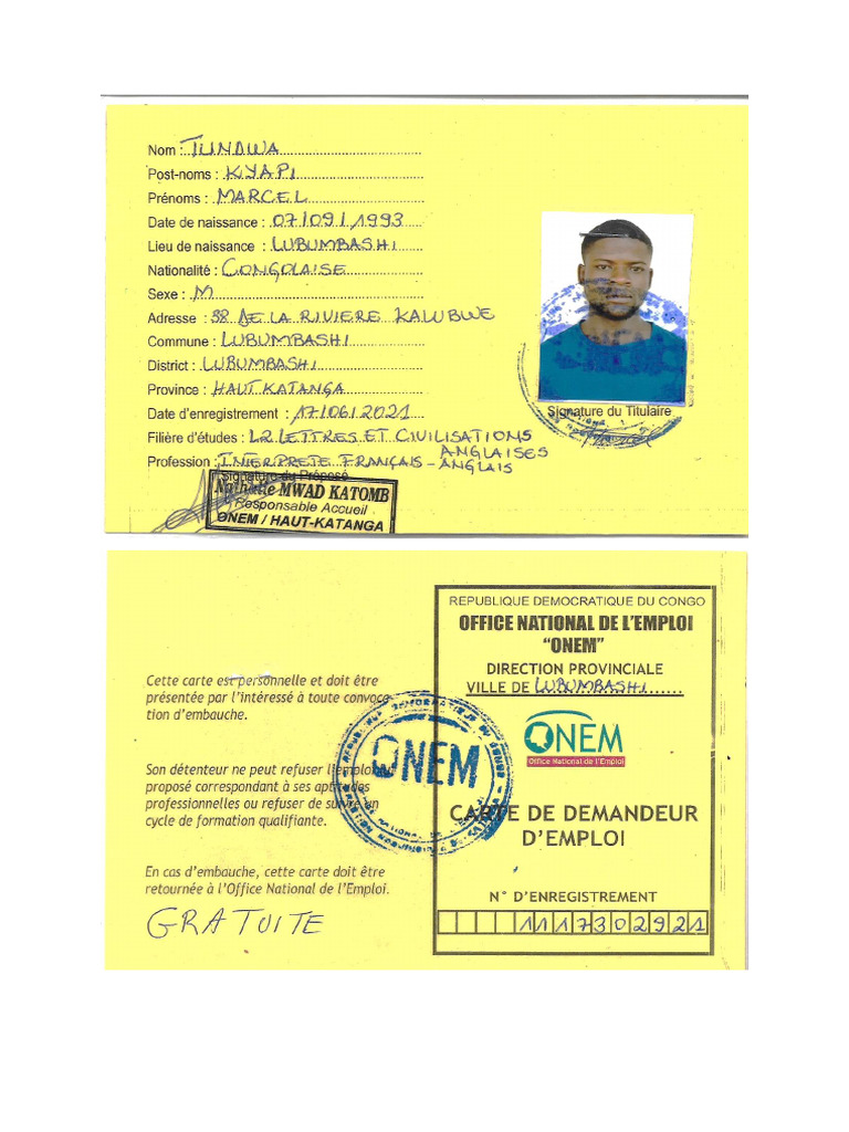 Carte Onem | PDF