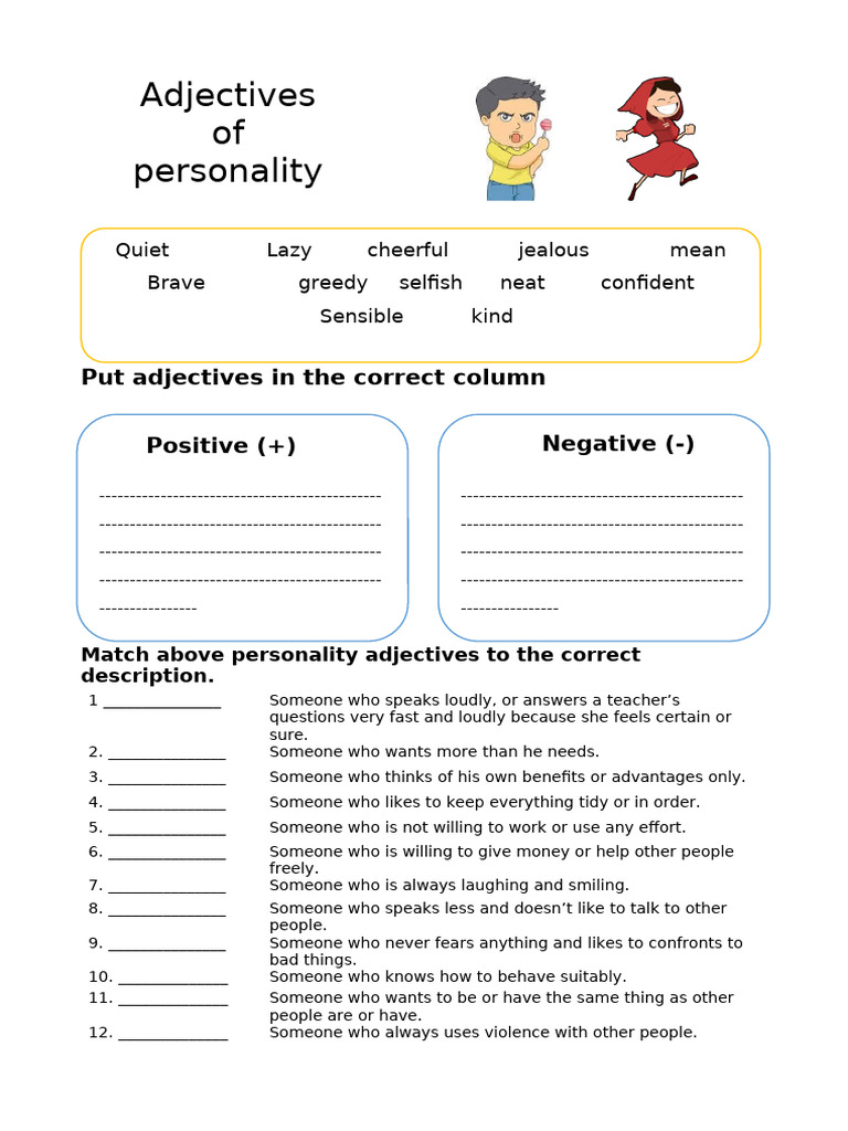 Positive and Negative Adjectives | PDF
