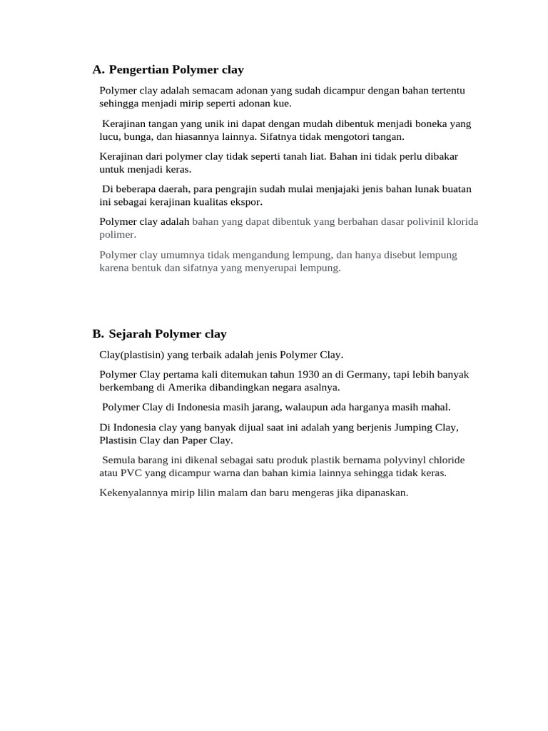 Polymer Clay Adalah Semacam Adonan Yang Sudah Dicampur Dengan Bahan ...