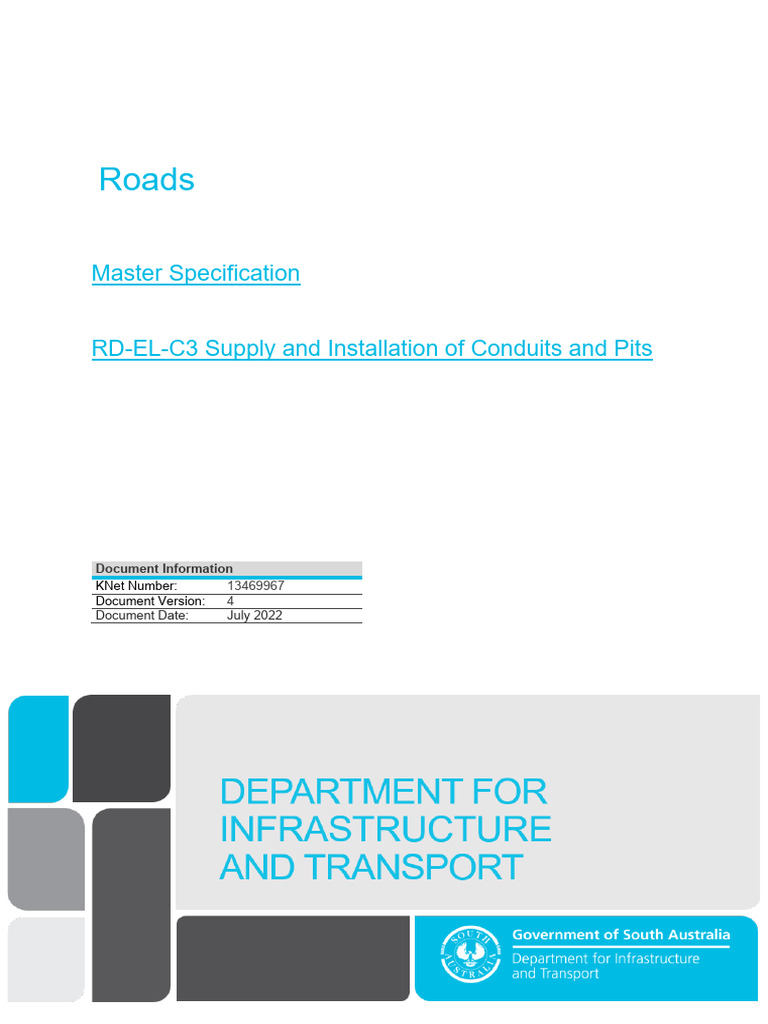 Master Specification - Part Rd-El-C3 - Supply and Installation of ...