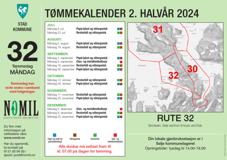 Tommekalender Rute 32 | PDF