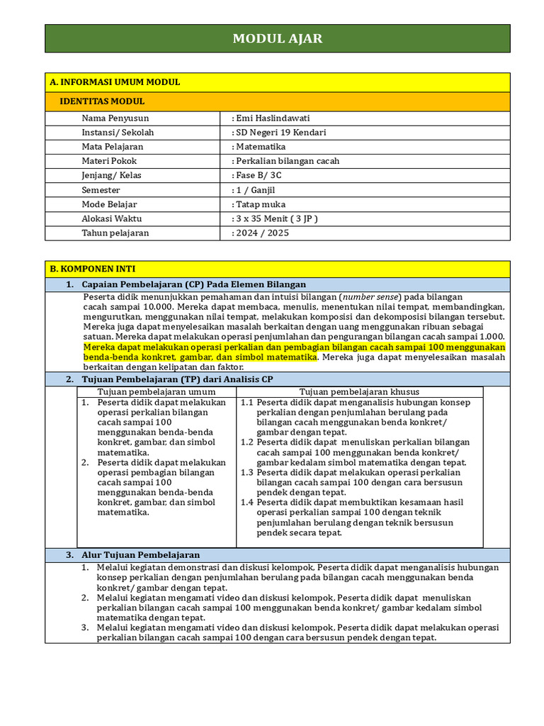 Modul Ajar MM Emi 2 | PDF
