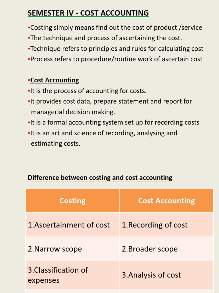 s4 Chapter 1. 2 Cost Accounting Class - 1 | PDF | Cost Accounting ...