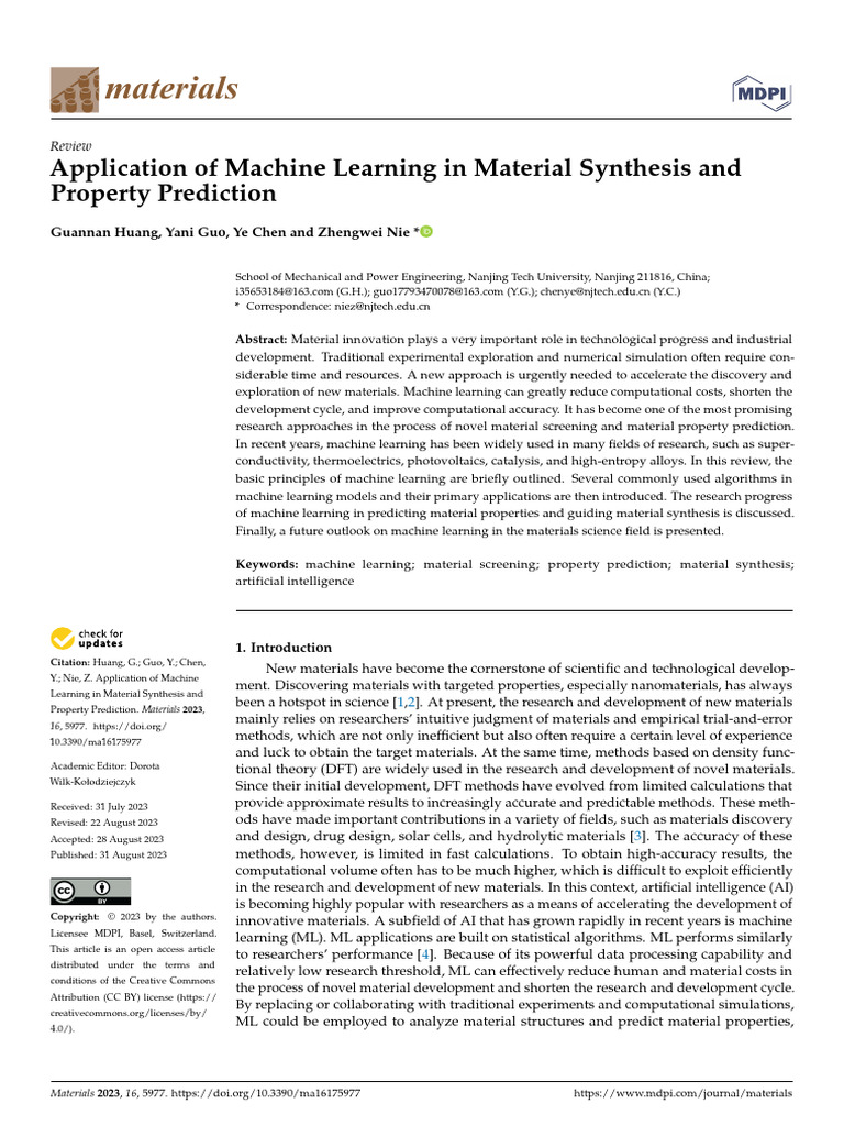 Materials 16 05977 | PDF | Machine Learning | Support Vector Machine
