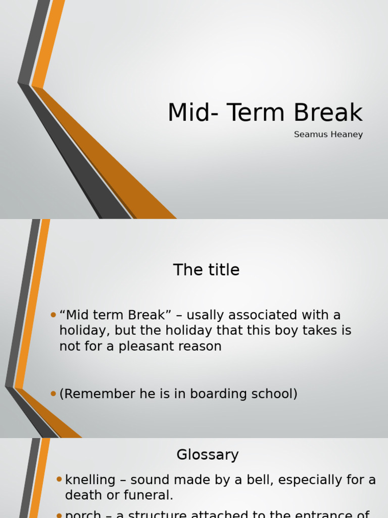 Mid- Term Break | PDF