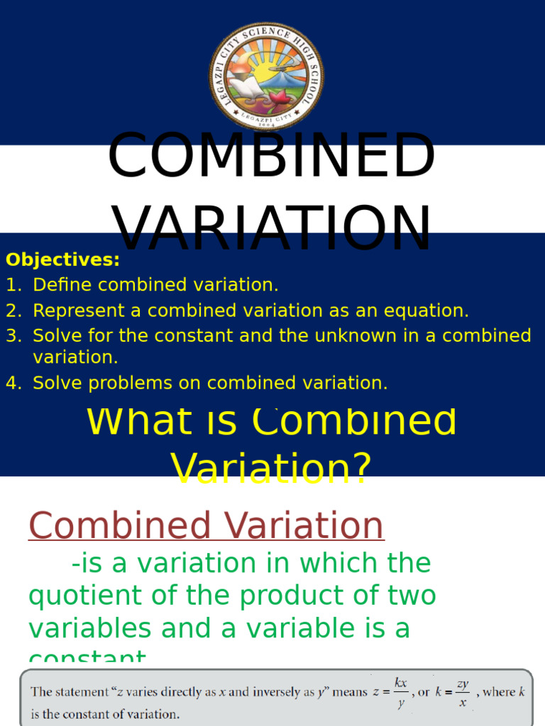 Understanding Combined Variation | PDF | Language Arts & Discipline ...