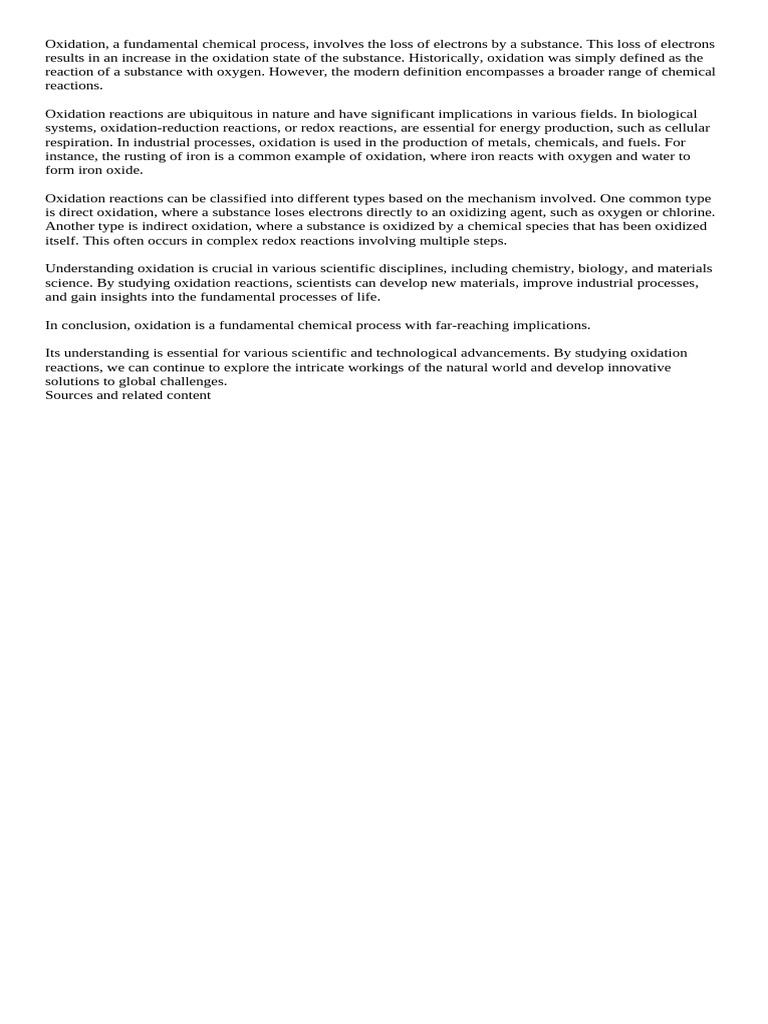 Assignment - Oxidation | PDF