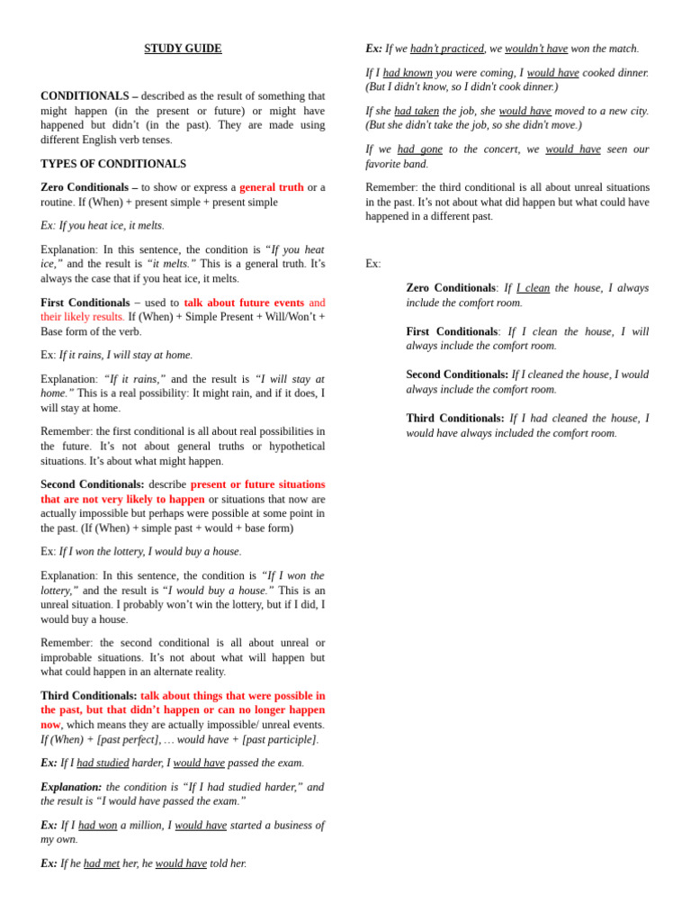 Types of Conditionals | PDF | Semantic Units | Syntax