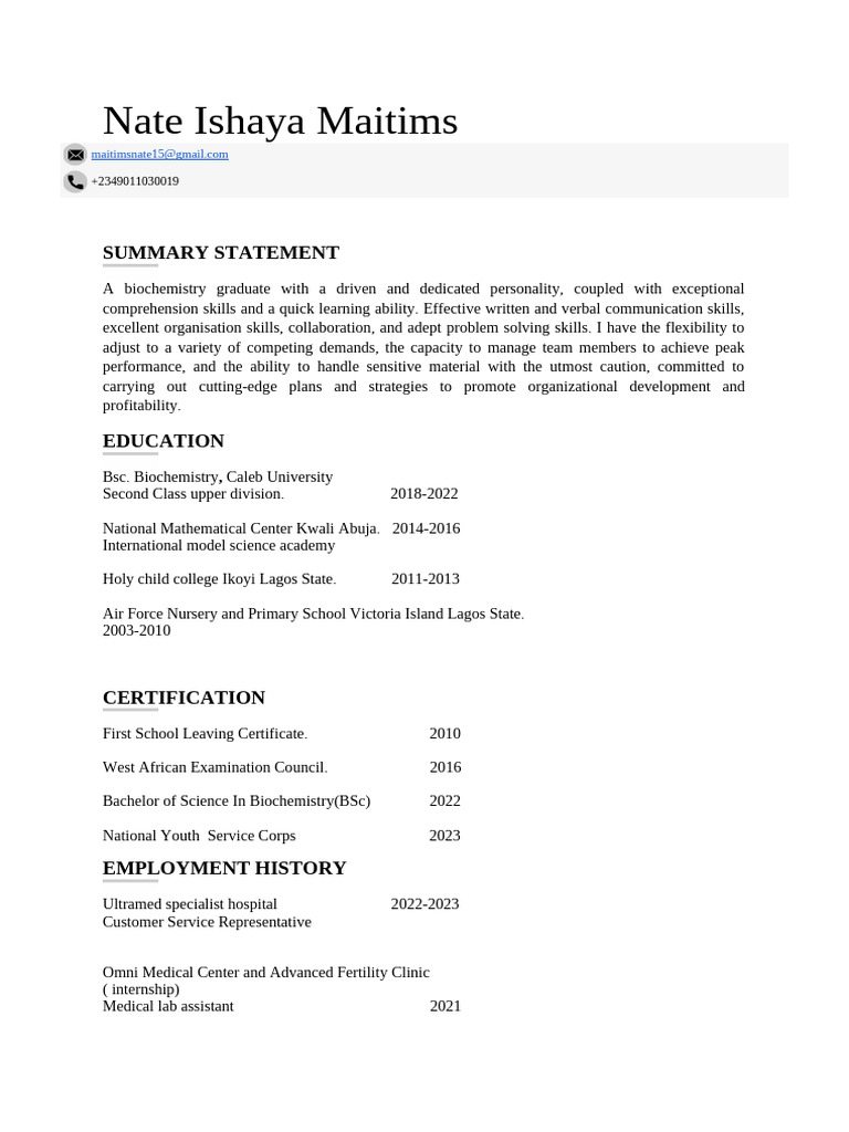 Nate'sMy Work CV | PDF