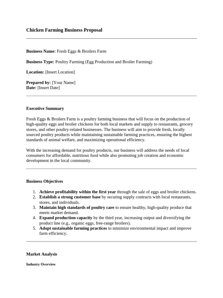 Chicken Farming Business Proposal | PDF