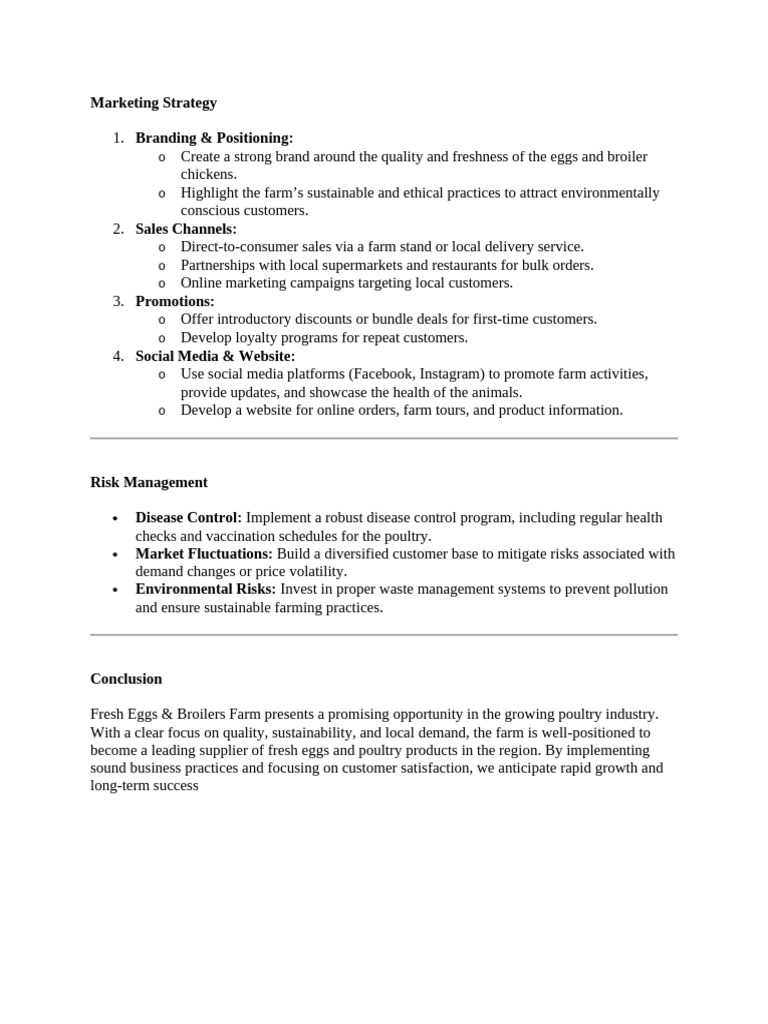Marketing Strategy - Chicken Farming | PDF | Technology & Engineering