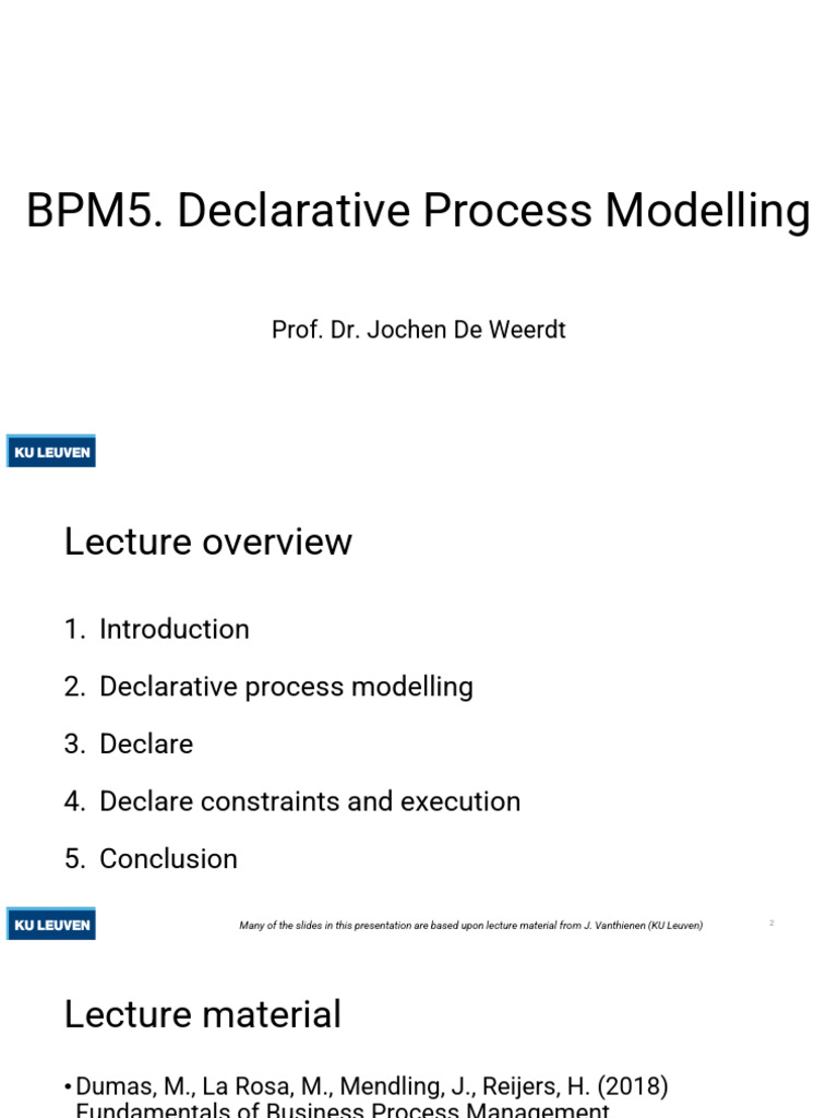 BPM5. Declarative Process Modelling | PDF | Programming Paradigms | Applied Mathematics