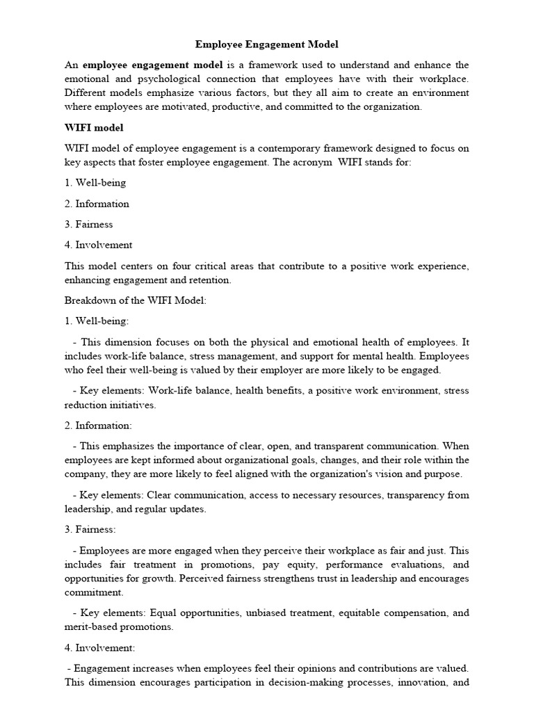 Various Model of Employee Engagement | PDF | Leadership | Employment