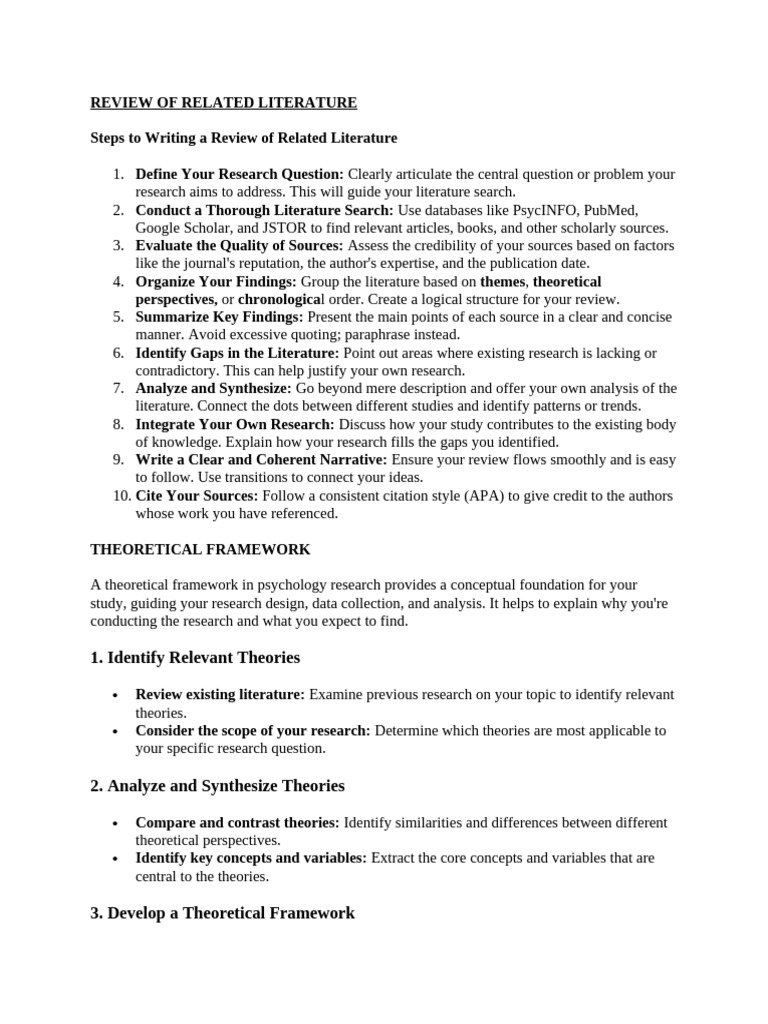 Steps for Writing Literature Reviews | PDF | Theory | Hypothesis