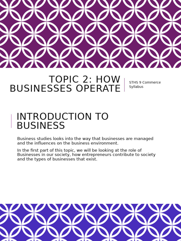 PPT1 Topic 2 - How Businesses Operate - Intro To Bus | PDF ...