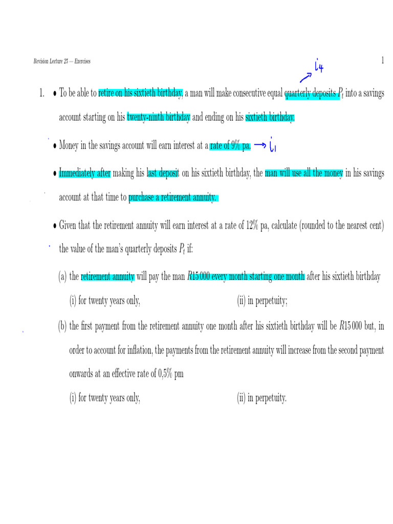 RL25 Exercise | PDF | Interest | Retirement