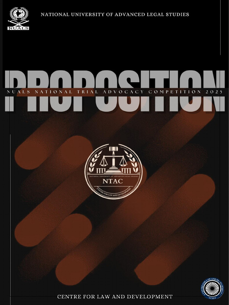 Proposition - NUALS NTAC 2025 | PDF | Arrest | Forensic Science