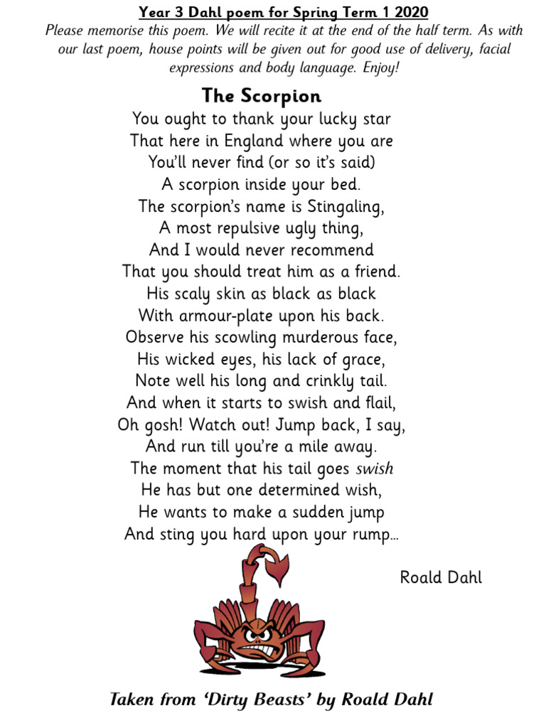 The Scorpion: A Poem by Roald Dahl | PDF | Home & Garden