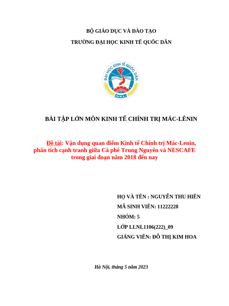 BÀI LUẬN KTCT | PDF
