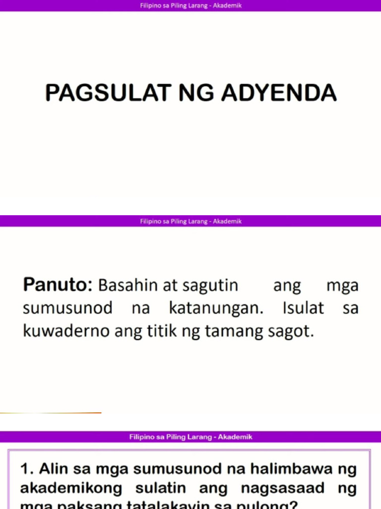 Pagsulat NG Adyenda | PDF