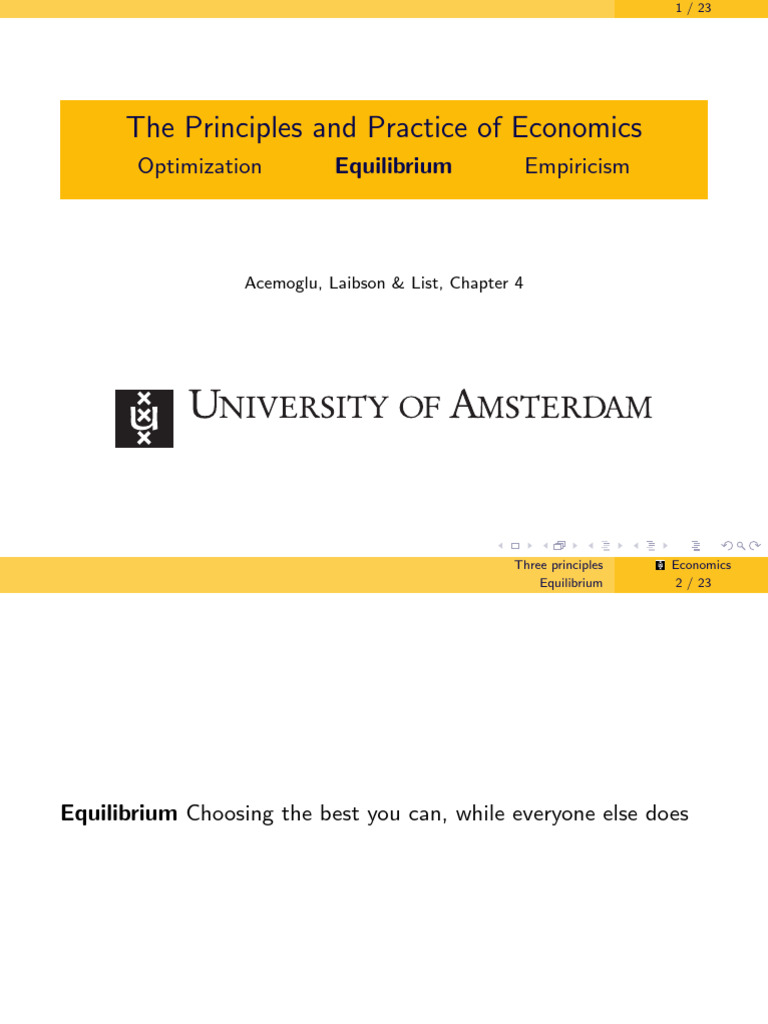Equilibrium Lecture Slides | PDF | Economic Equilibrium | Economics