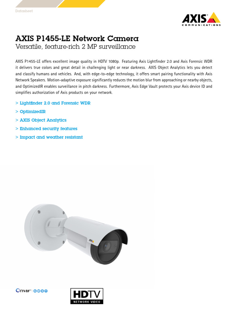 AXIS P1455-LE Network Camera: Versatile, Feature-Rich 2 MP Surveillance ...