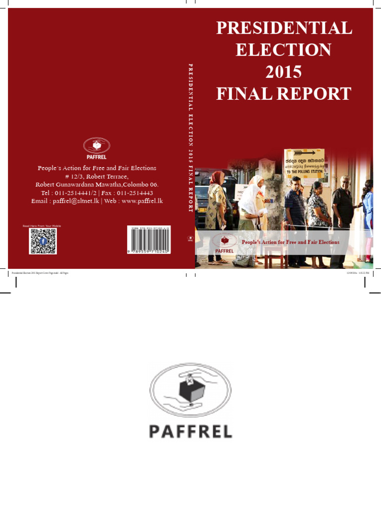 Presidential Election Report | PDF | Elections | Identity Document