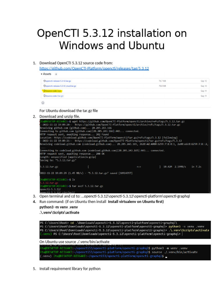 OpenCTI 5.3.12 Installation On Windows and Ubuntu | PDF | Utility ...