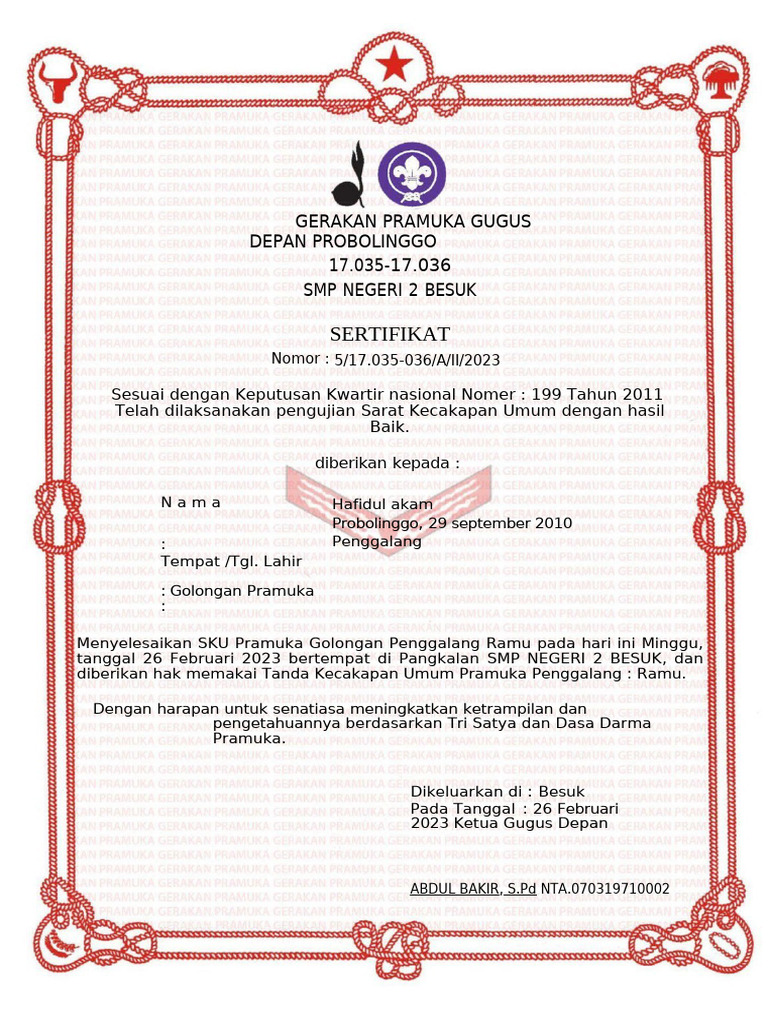 Sertifikat Ramu | PDF