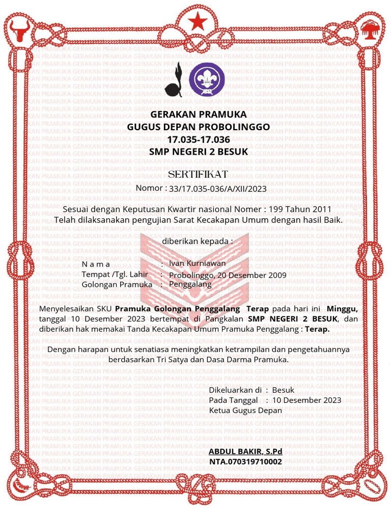 Sertifikat Terap | PDF